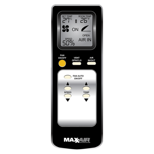 MaxxAir Maxxfan Deluxe Vent with 10 Speed Fan Power Lift Remote (Smoke